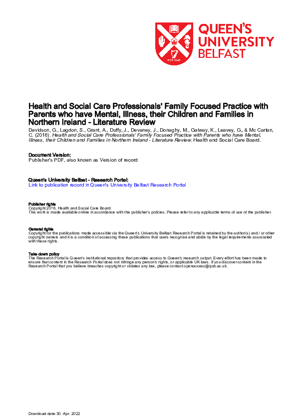 (PDF) Health and Social Care Professionals' Family Focused Practice ...