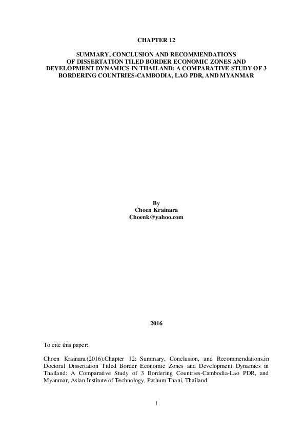 (PDF) Chapter 12: Summary, Conclusion, and Recommendations of Dissertation Titled Border ...
