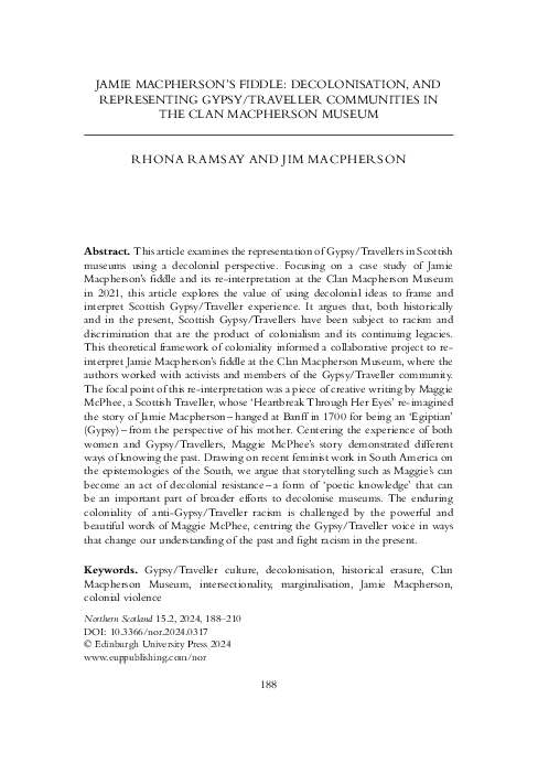 (PDF) Jamie Macpherson's fiddle: decolonisation and representing Gypsy ...