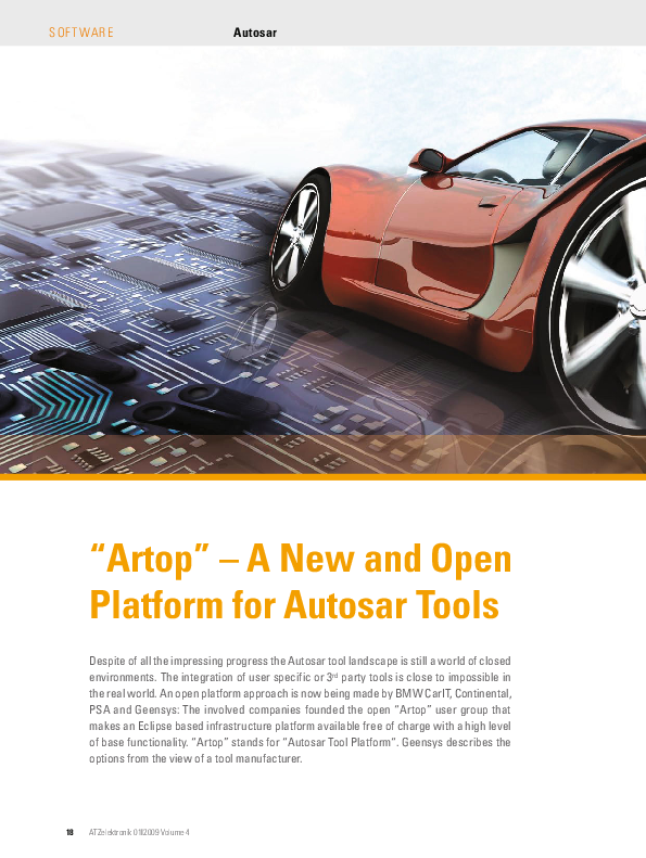 (PDF) “Artop” — A new and open platform for Autosar tools