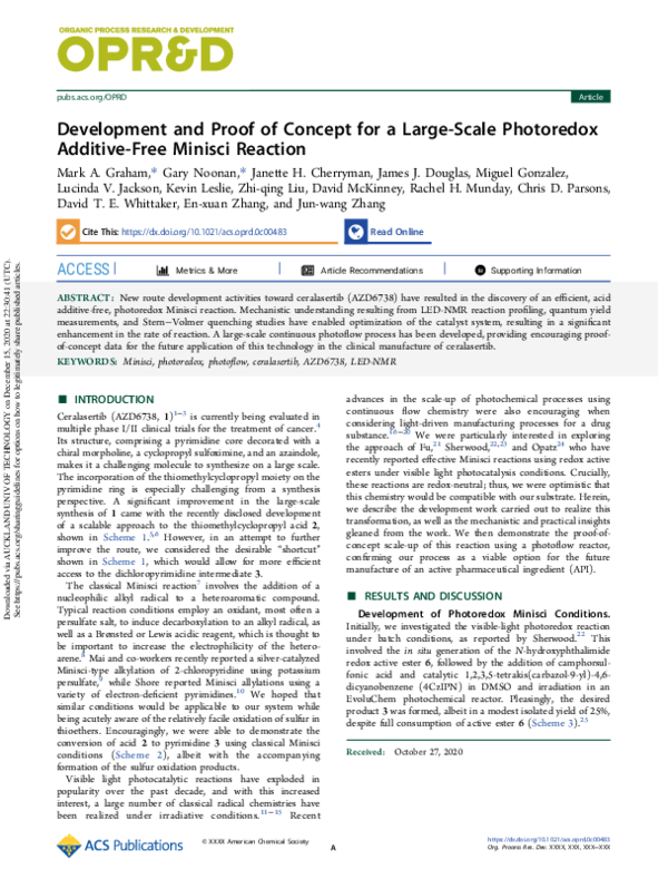 (PDF) Development and Proof of Concept for a Large-Scale Photoredox ...