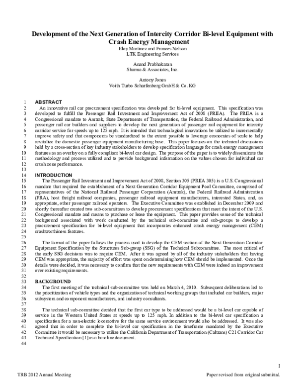 (PDF) Development of the Next Generation of Intercity Corridor Bi-Level ...