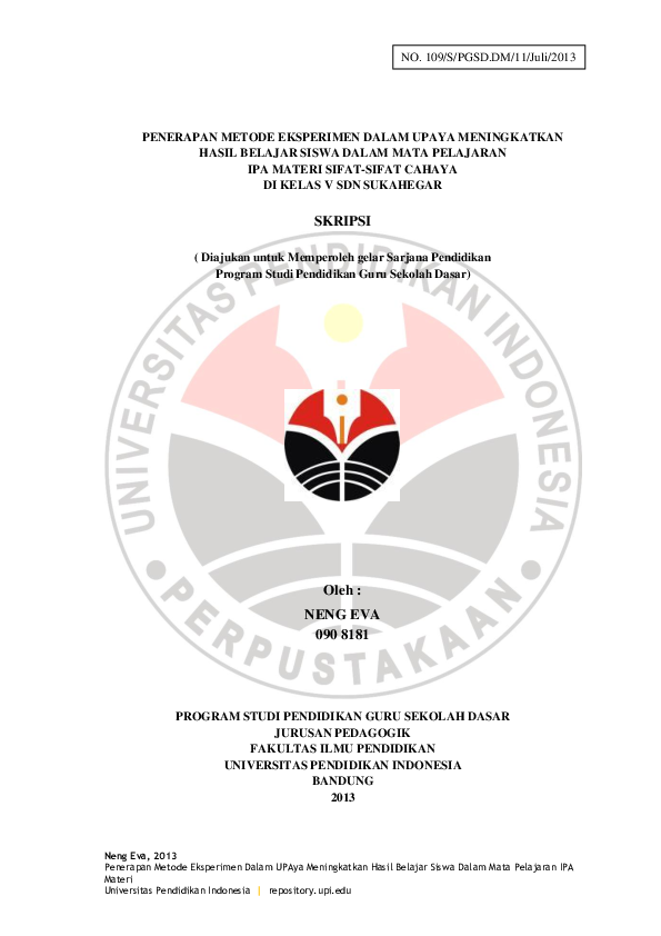 (PDF) Penerapan Metode Eksperimen Dalam Upaya Meningkatkan Hasil Belajar Siswa Dalam Mata ...