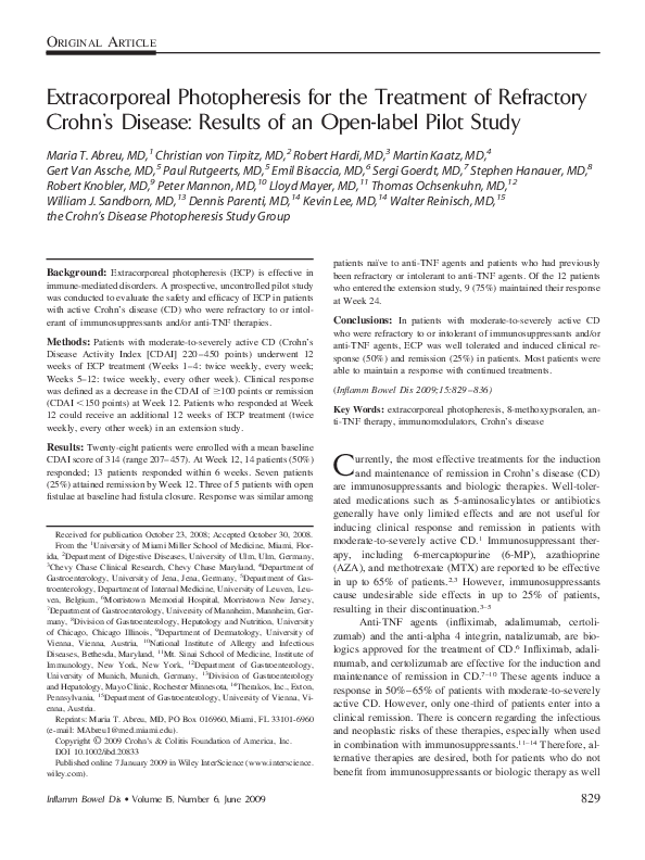 (PDF) Extracorporeal photopheresis for the treatment of Sézary syndrome using a novel treatment ...