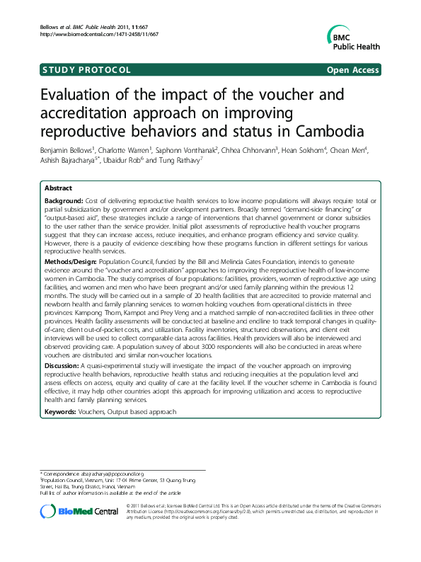 (PDF) Evaluation of the impact of the voucher and accreditation approach on improving ...