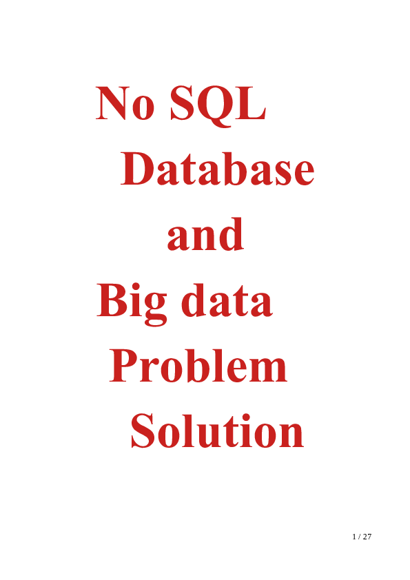 (PDF) Nosql Database for Big data solution