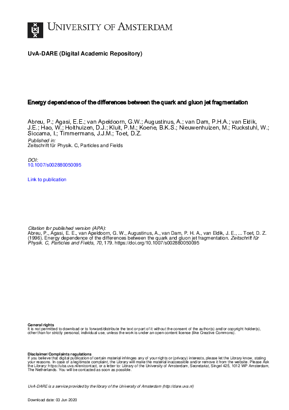 (PDF) Energy dependence of the differences between the quark and gluon ...