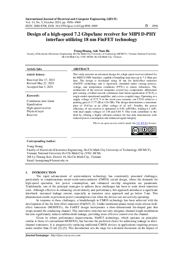(PDF) Design of a high-speed 7.2 Gbps/lane receiver for MIPI D-PHY interface utilizing 18 nm ...