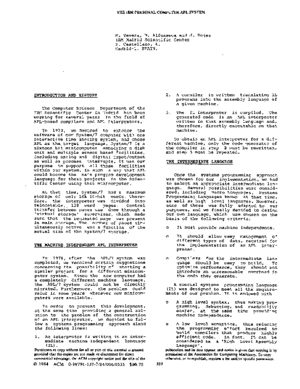 (PDF) The IBM Personal Computer APL System