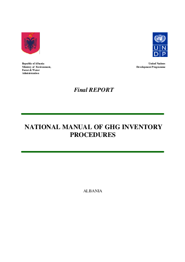 (PDF) Albania GHG Inventory final riport
