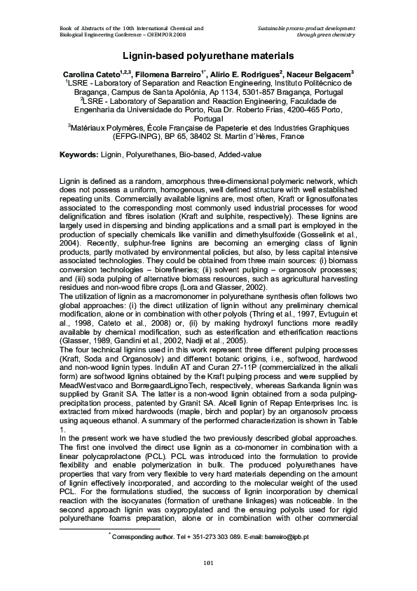(PDF) Lignin-based polyurethane materials
