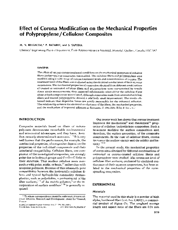 (PDF) Effect of corona modification on the mechanical properties of ...