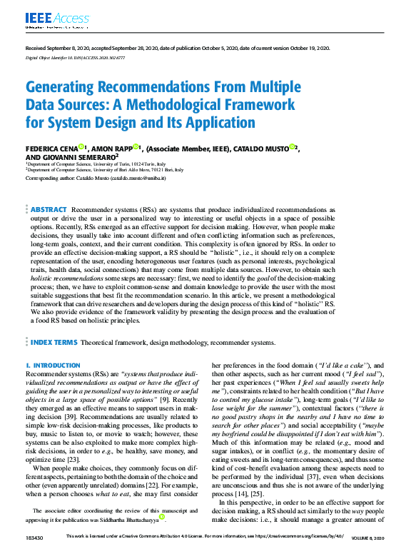 (PDF) Generating Recommendations From Multiple Data Sources: A ...