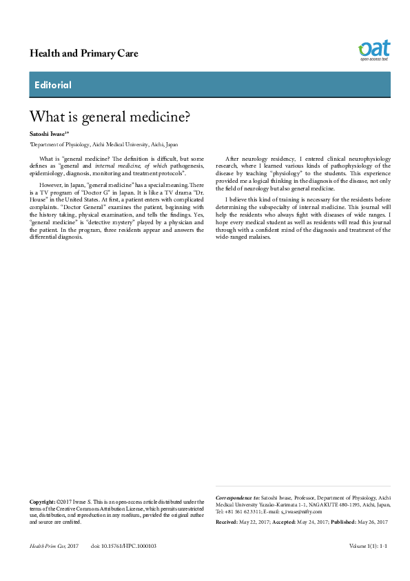 (PDF) What is general medicine?
