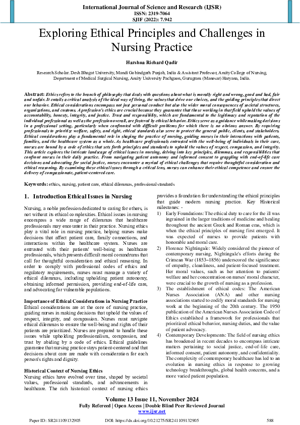 (PDF) Exploring Ethical Principles and Challenges IJSR