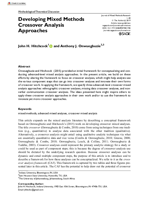 (PDF) Developing Mixed Methods Crossover Analysis Approaches