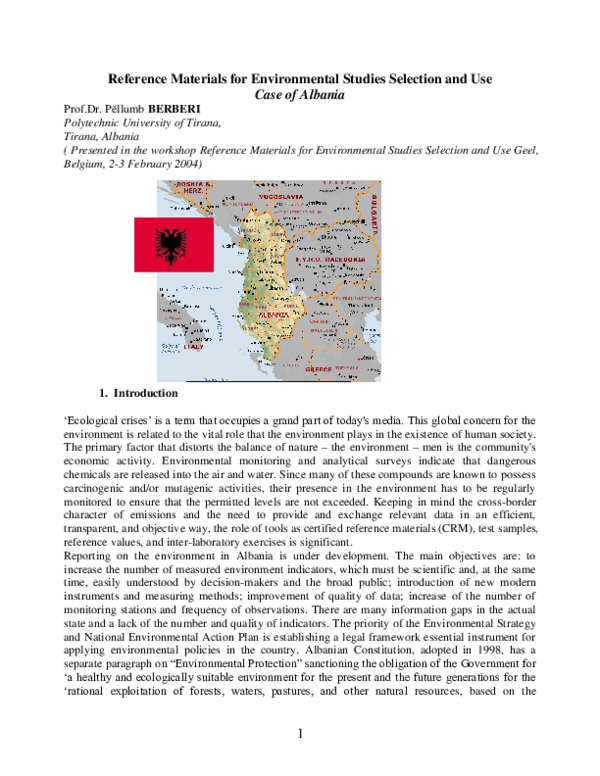 (PDF) Reference Materials For Environmental Studies Selection and use ...