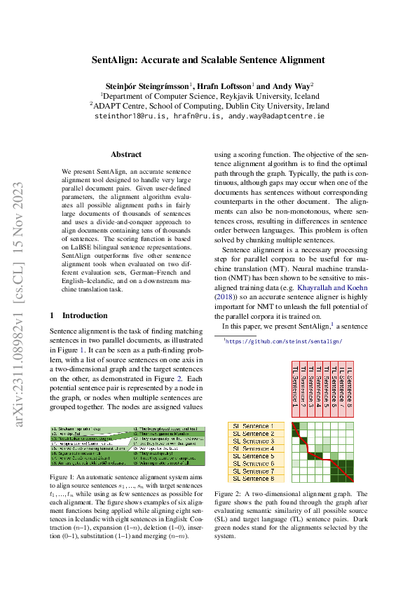 (PDF) SentAlign: Accurate and Scalable Sentence Alignment