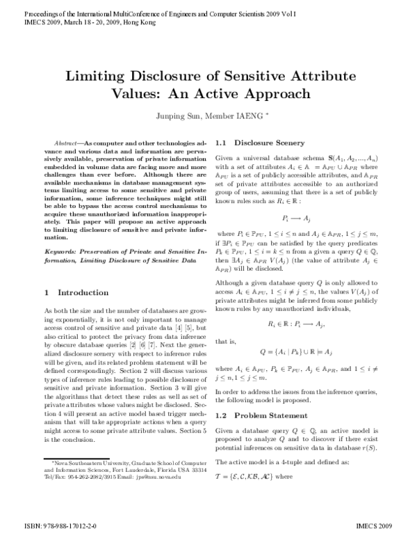 Limiting Disclosure of Sensitive Attribute Values: An Active Approach