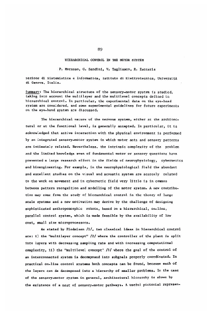 (PDF) Hierarchical Control in the Motor System