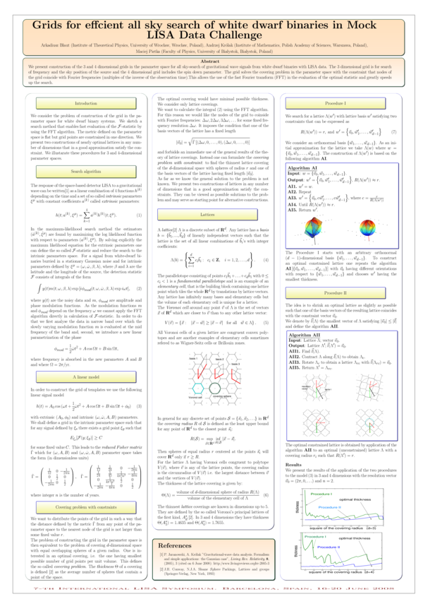 (PDF) Grids for efficient all sky search of white dwarf binaries in ...