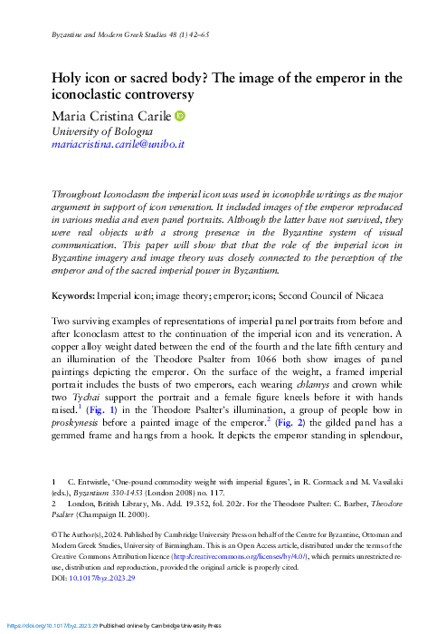 (PDF) Holy icon or sacred body? The image of the emperor in the ...