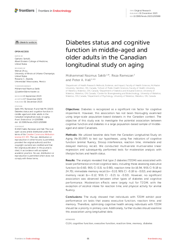 (PDF) Diabetes status and cognitive function in middle-aged and older ...