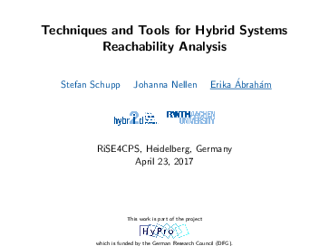 (PDF) Techniques and Tools for Hybrid Systems Reachability Analysis