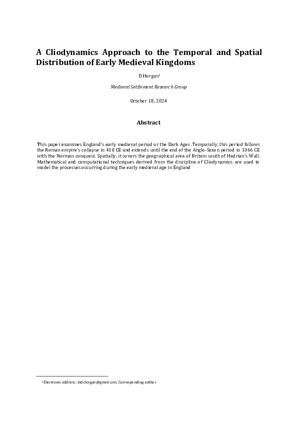 (PDF) A Cliodynamics Approach to the Temporal and Spatial Distribution ...