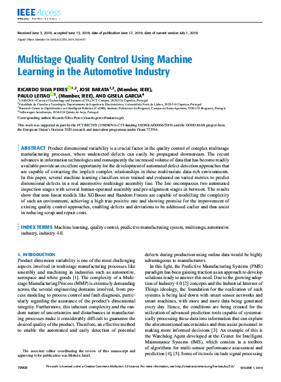 (PDF) Multistage Quality Control Using Machine Learning in the ...