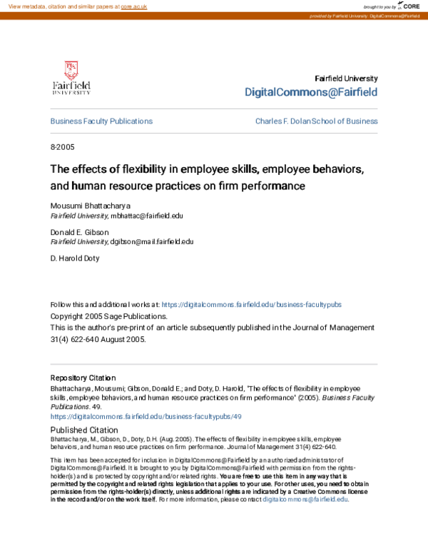 (PDF) The Effects of Flexibility in Employee Skills, Employee Behaviors ...