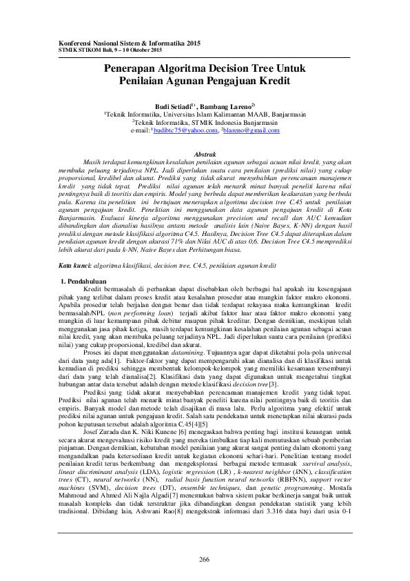 (PDF) Penerapan Algoritma Decision Tree untuk Penilaian Agunan ...