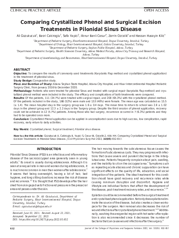 (PDF) Comparing Crystallized Phenol and Surgical Excision Treatments in ...