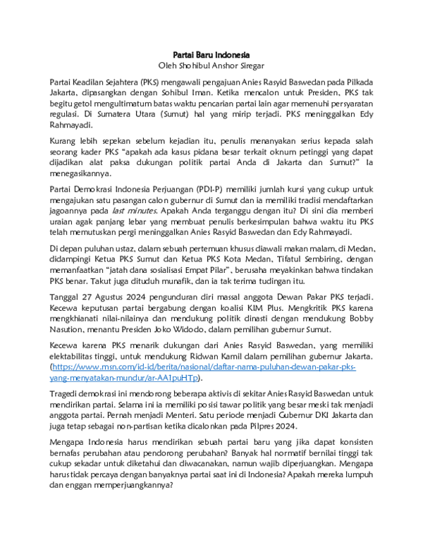 (PDF) Partai Baru Indonesia