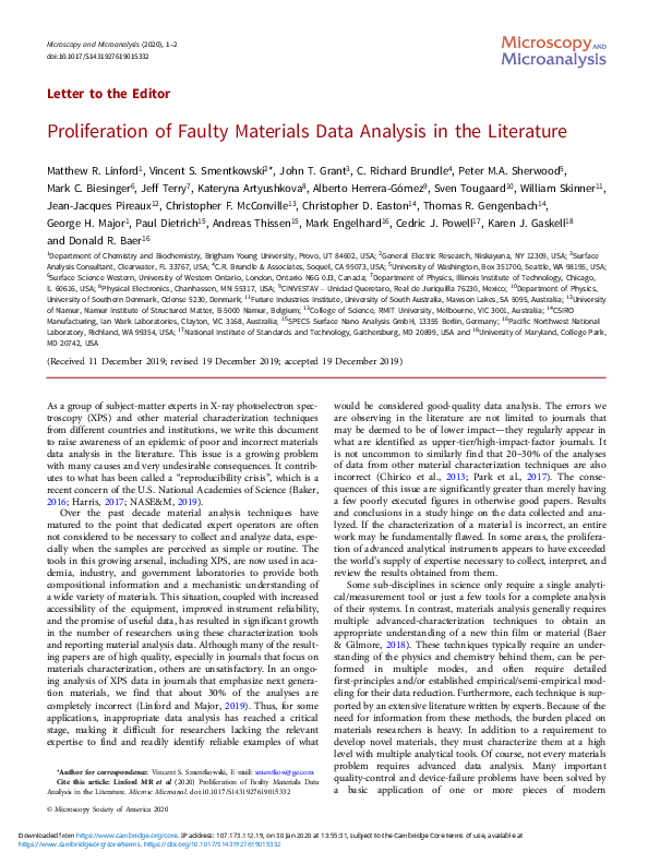(PDF) Proliferation of Faulty Materials Data Analysis in the Literature