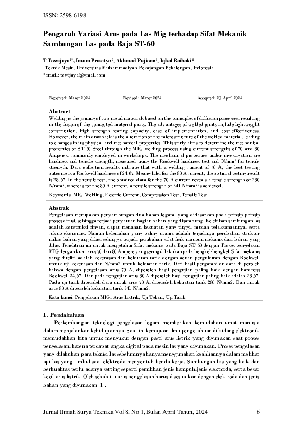 (PDF) Pengaruh Variasi Arus pada Las Mig terhadap Sifat Mekanik ...
