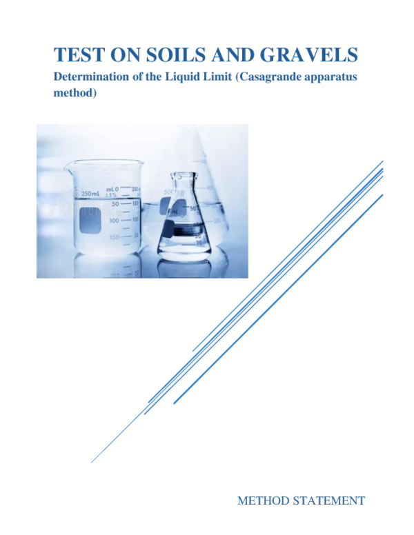 (PDF) Determination of the Liquid Limit (Test on Soils and Gravels)