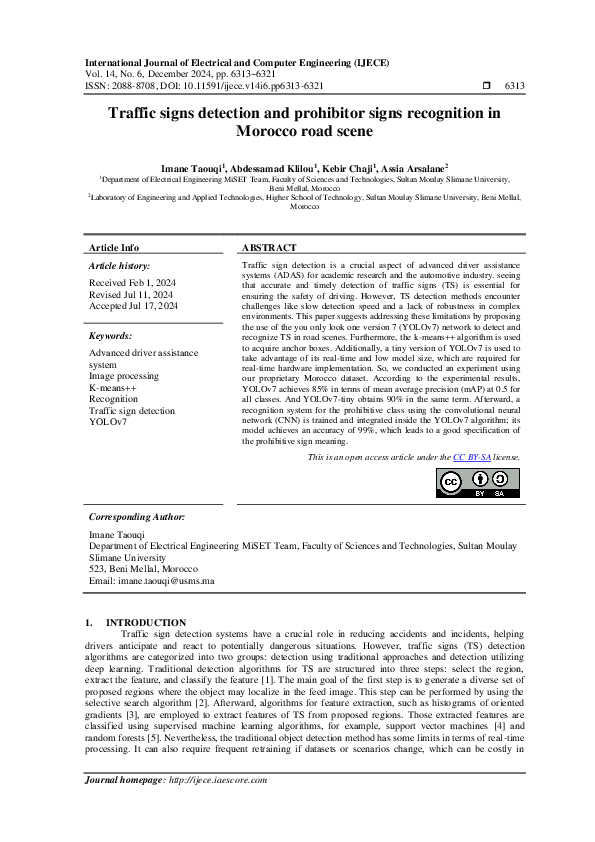 (PDF) Traffic signs detection and prohibitor signs recognition in ...
