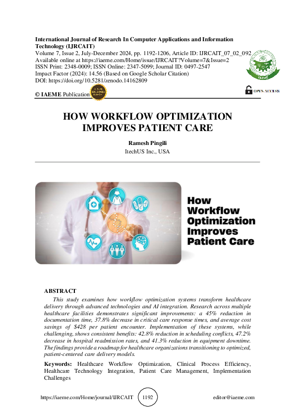 (PDF) How Workflow Optimization Improves Patient Care