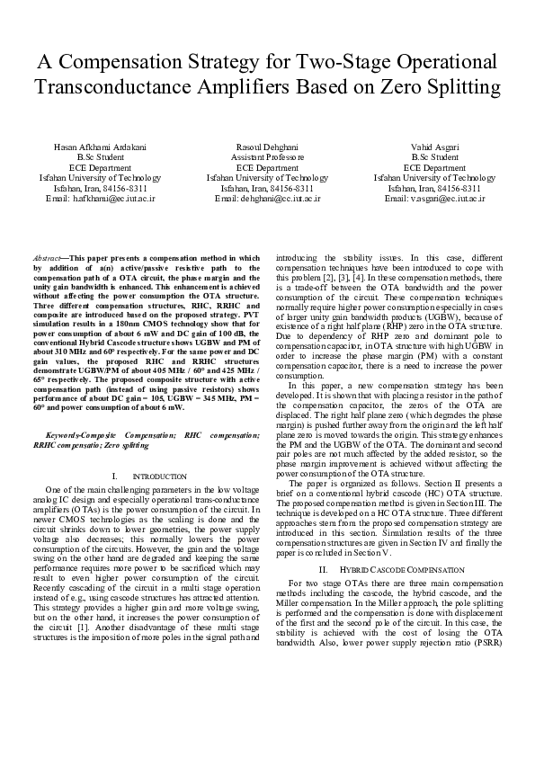 (PDF) A compensation strategy for two-stage operational ...