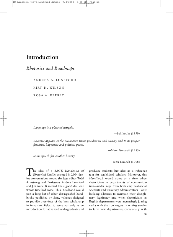 (PDF) Rhetorics and Roadmaps