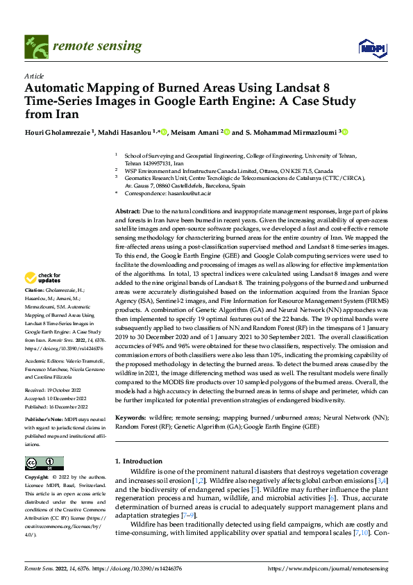 (PDF) Automatic Mapping of Burned Areas Using Landsat 8 Time-Series ...