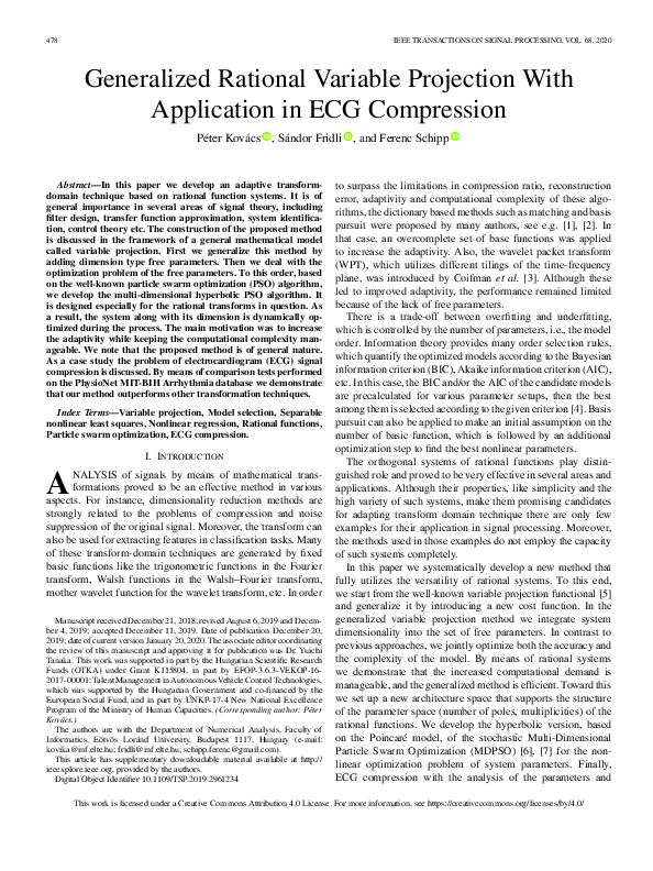 (PDF) Generalized Rational Variable Projection With Application in ECG ...