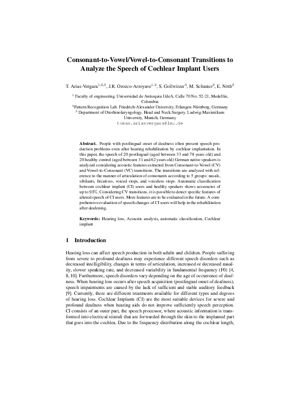 (PDF) Consonant-to-Vowel/Vowel-to-Consonant Transitions to Analyze the Speech of Cochlear ...