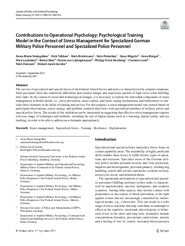 (PDF) Contributions to Operational Psychology: Psychological Training ...