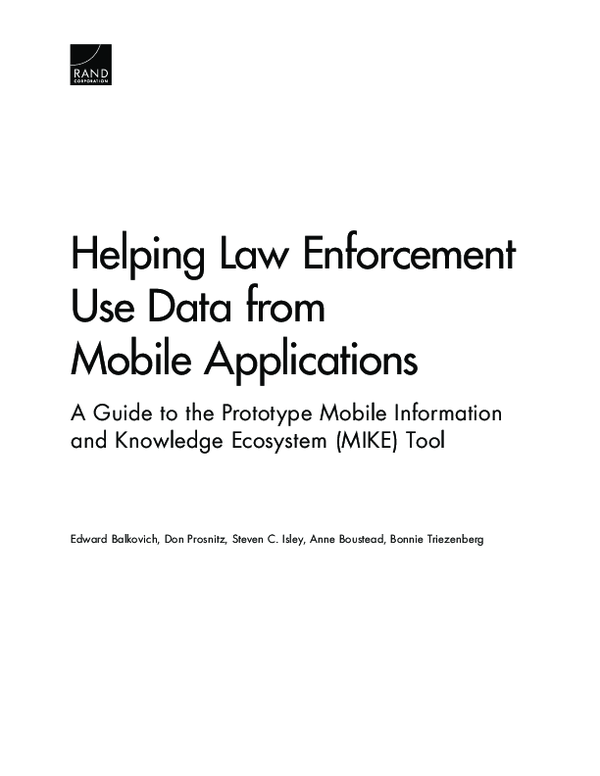 (PDF) Helping Law Enforcement Use Data from Mobile Applications: A ...