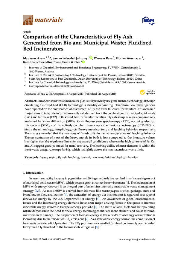 (PDF) Comparison of the Characteristics of Fly Ash Generated from Bio ...