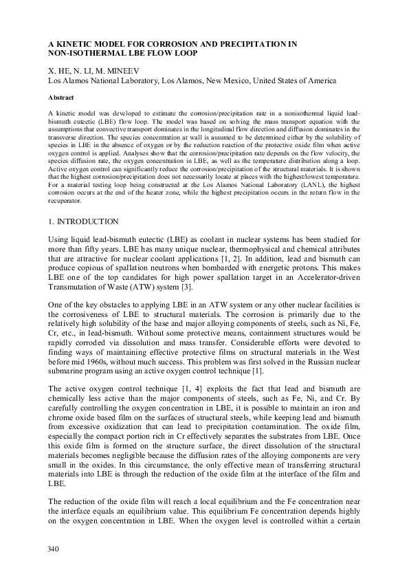 (PDF) A kinetic model for corrosion and precipitation in non-isothermal ...