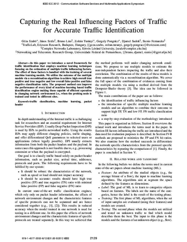 (PDF) Capturing the real influencing factors of traffic for accurate ...