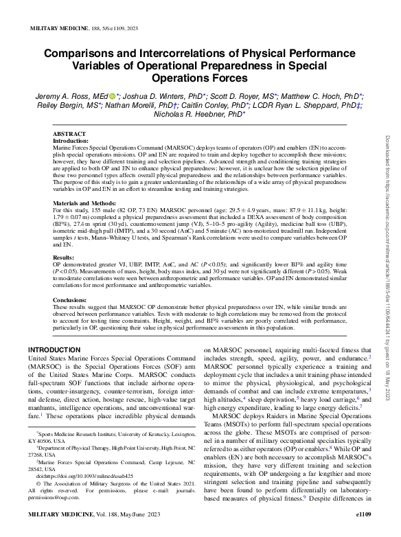 (PDF) Comparisons and Intercorrelations of Physical Performance ...